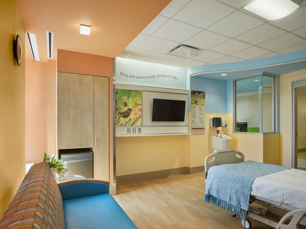 Environmental Graphics Add Permanent Fixture in Pediatric Rooms